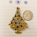 Vintage Gold Tone Christmas Tree Brooch/pin With Colorful Rhinestone ...