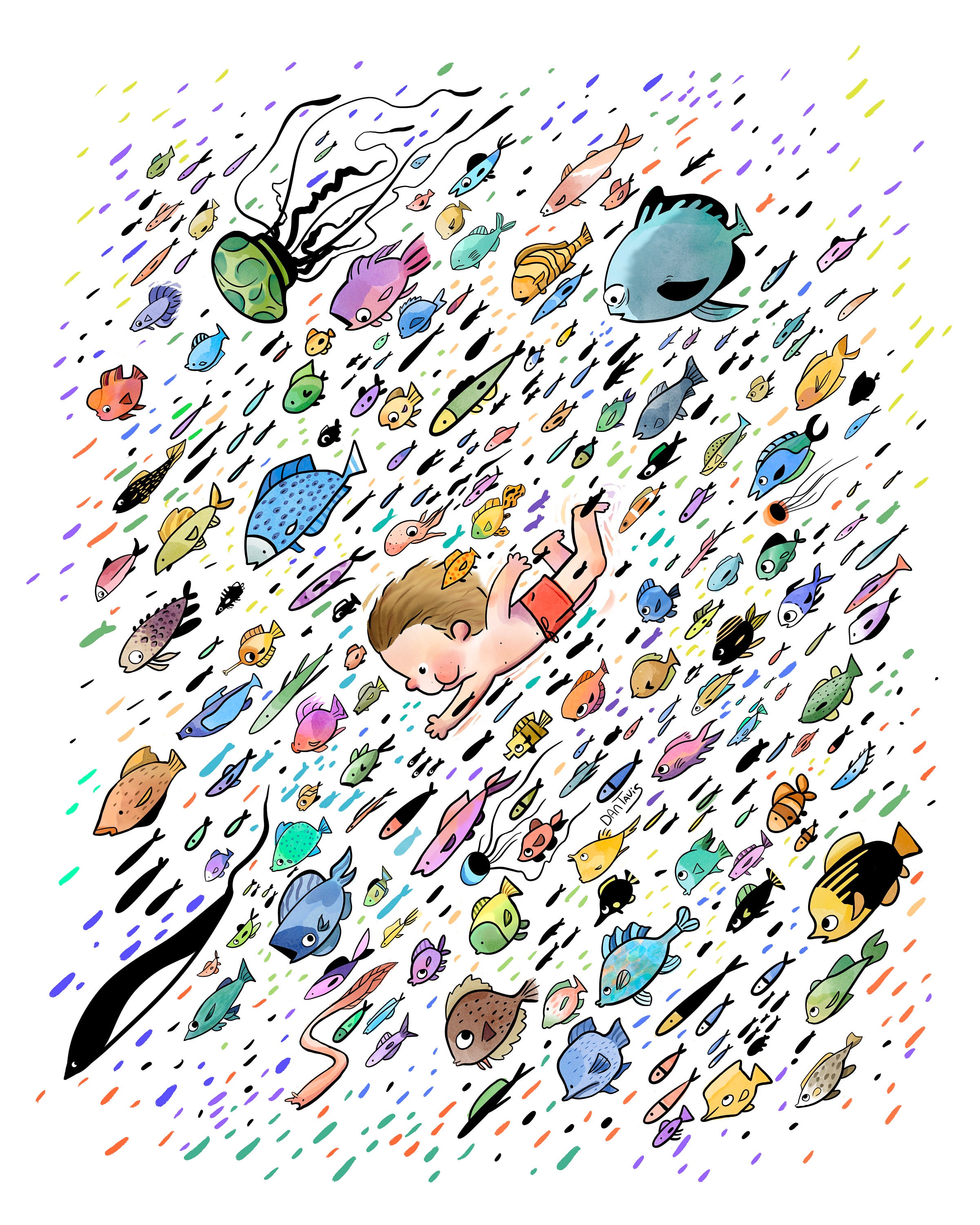 Fish and Friend Art Print | Etsy