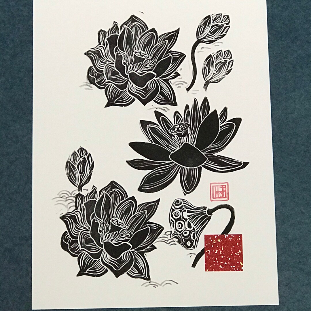 Lotus Lino Imprimer - Etsy France