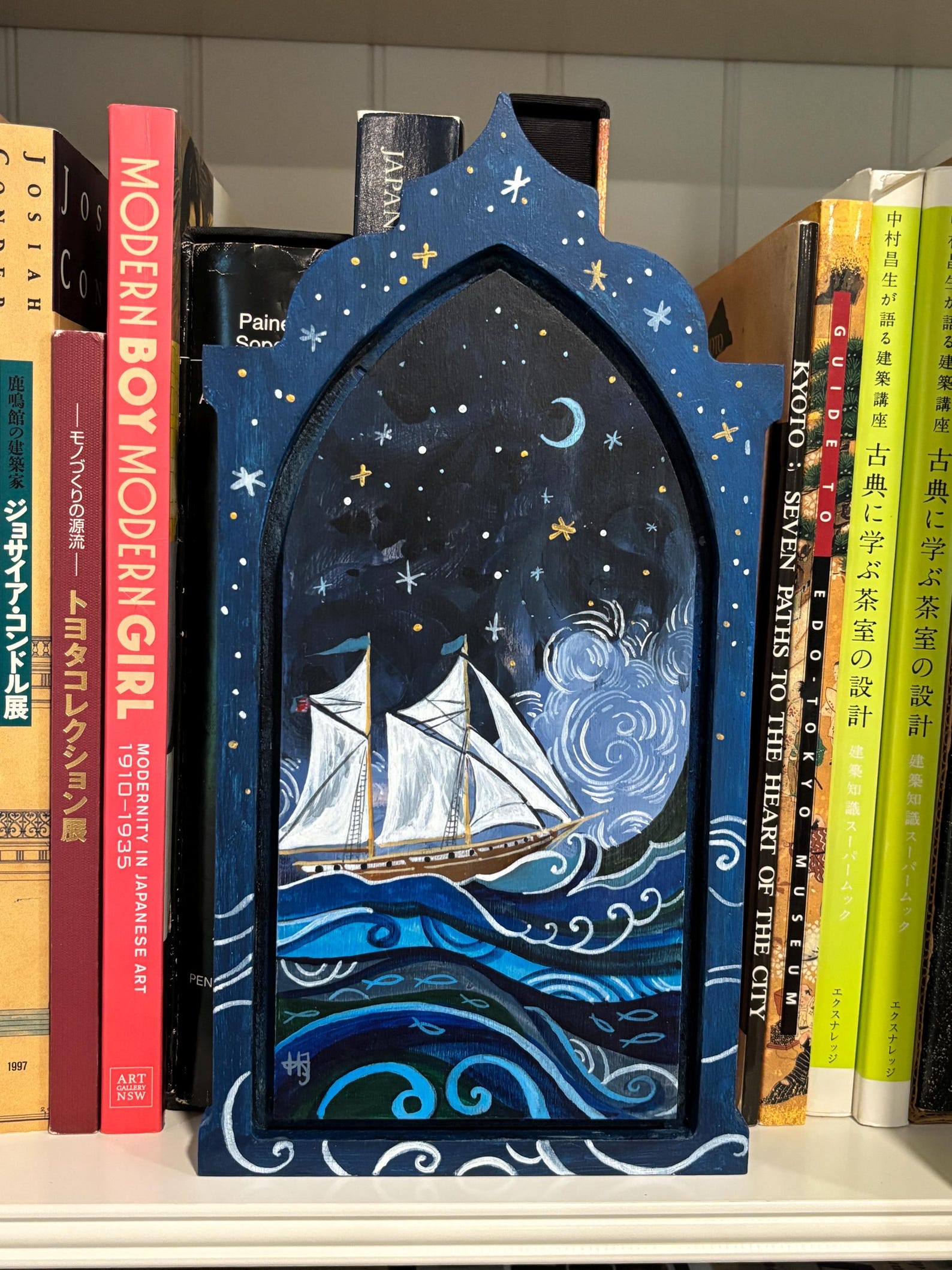 Guiding Light, Sailing Boat Guided by the Stars, Original Painting - Etsy