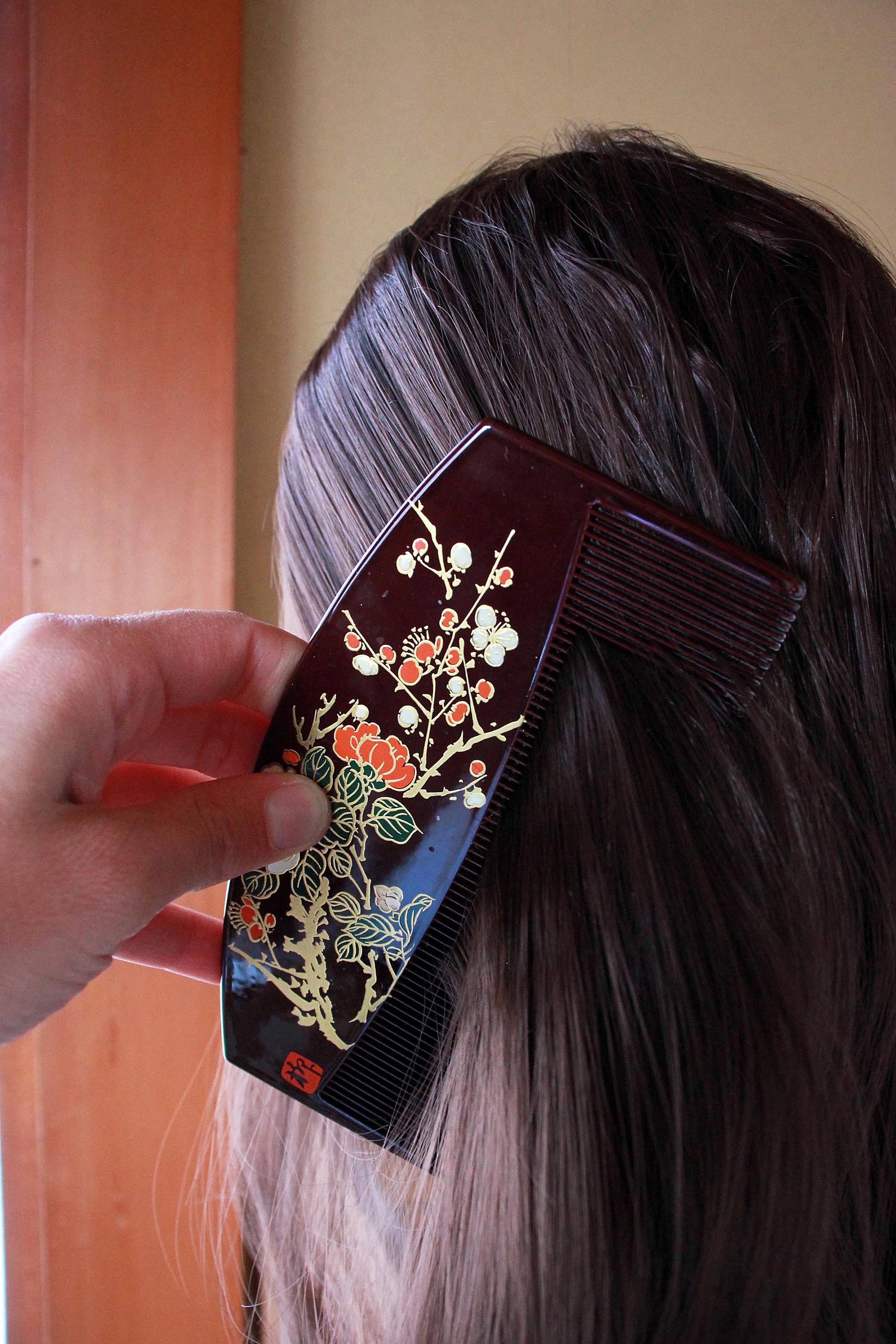 Vintage Comb Japanese Lacquered Hair Comb - Etsy