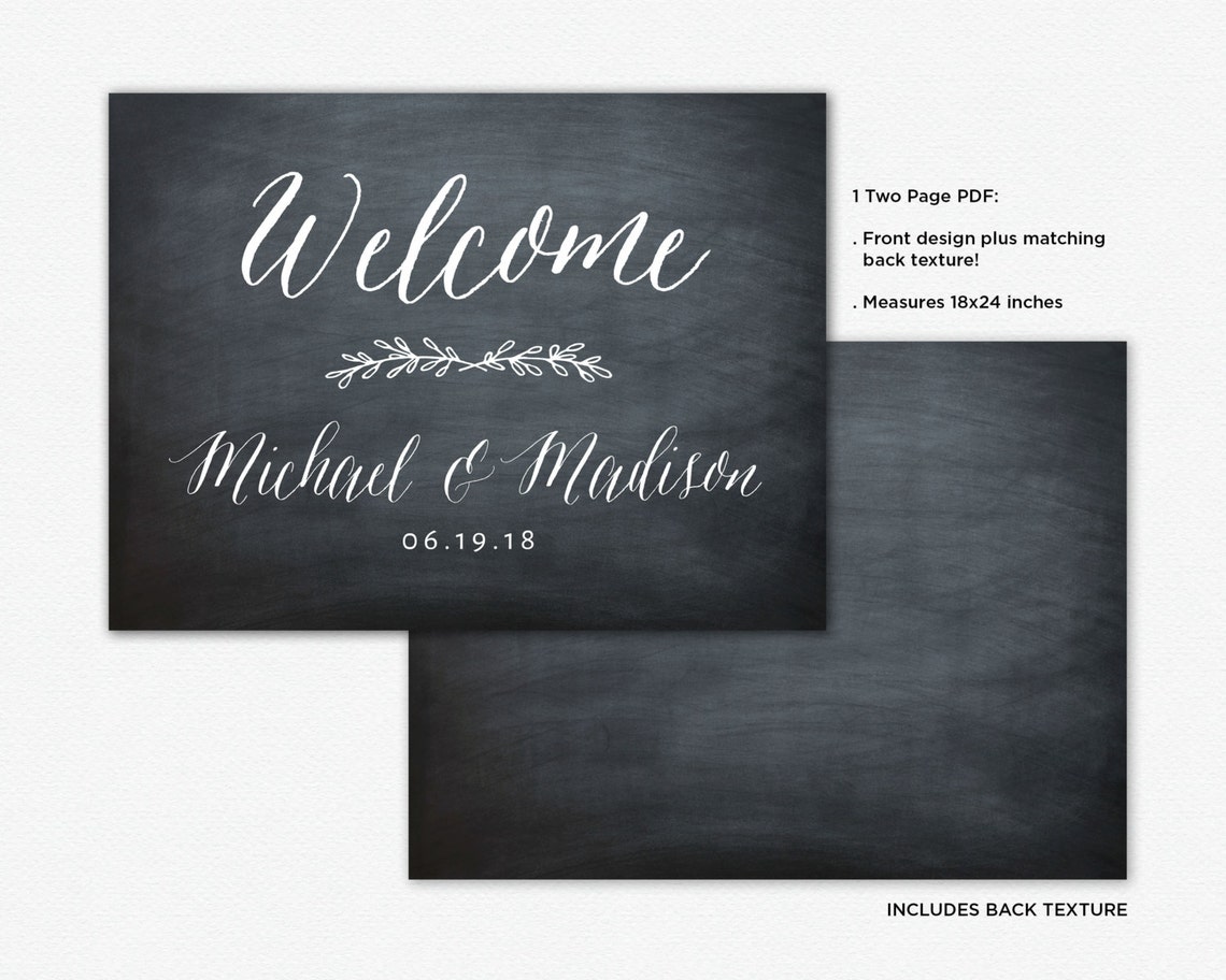 Welcome Wedding Sign Printable Welcome Sign Wedding Signs - Etsy