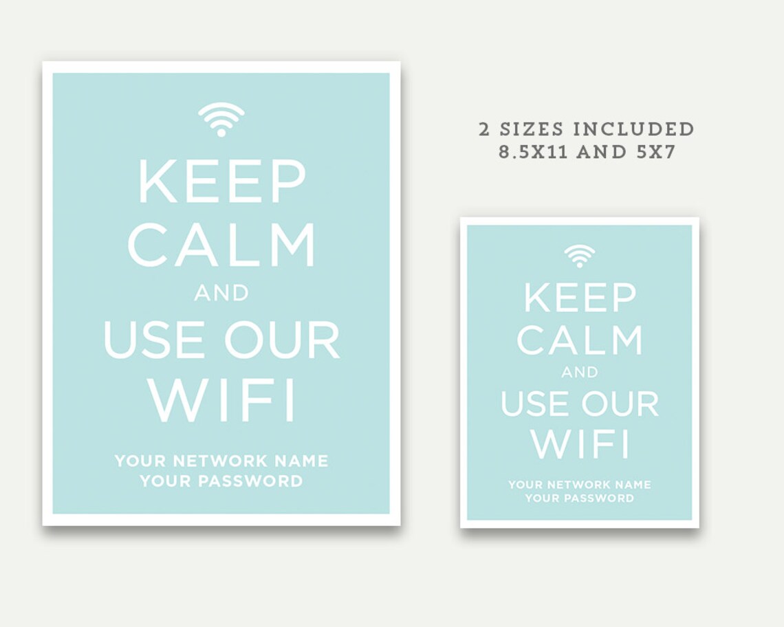 Printable Wifi Password Instant Download Custom Template | Etsy