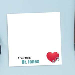 Personalized Sticky Notes With Doctor Heart Design and Custom Name // 3 ...