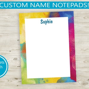Custom Notepad With Custom Text and Colorful Design // 50 Sheets per ...