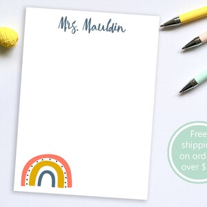 Personalized Notepad With Rainbow Design and Custom Name // 50 Sheets ...