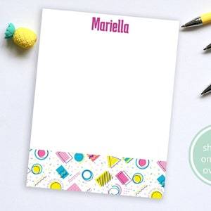 Personalized Notepad With Rad 90s Design and Custom Name // 50 Sheets ...