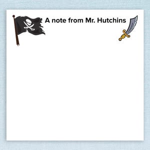Custom Pirate Sticky Notes // Personalized With Any Text // 50 Stickies ...