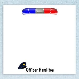 Personalized Sticky Notes Police Officer Design // Police Gift Idea ...