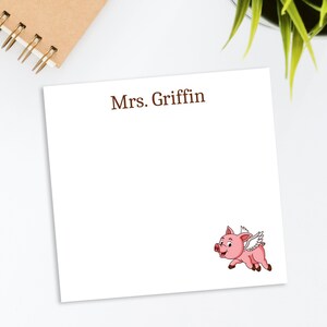 Personalized Sticky Notes With Custom Text and Flying Pig Design // 3x3 ...