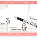Personalized Penguin Stationery Set - 2 Sticky Note Pads, 1 Pen, 1 ...