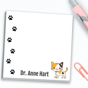 Personalized Cat Sticky Notes // Customize With Any Name // 50 Stickies ...