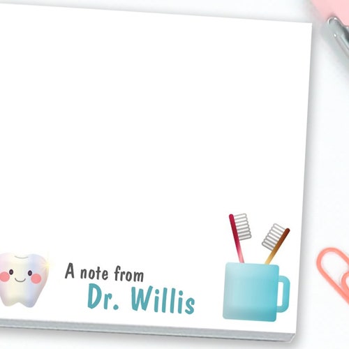 Custom Dentist Sticky Notes // Personalized Text // 50 | Etsy