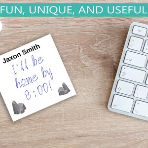 Personalized Sticky Notes With Rock Design and Custom Text // 3"x3 ...