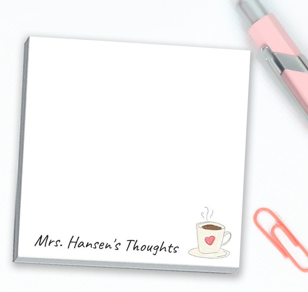 Personalized Sticky Notes Coffee Design // 3x3 Inch With 50 Notes per ...