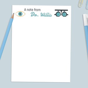 Personalized Notepad With Optometry Design and Custom Name // 50 Sheets ...