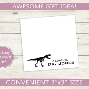 Sticky Note Pads With Dinosaur Design Custom Name // Personalized Gift ...