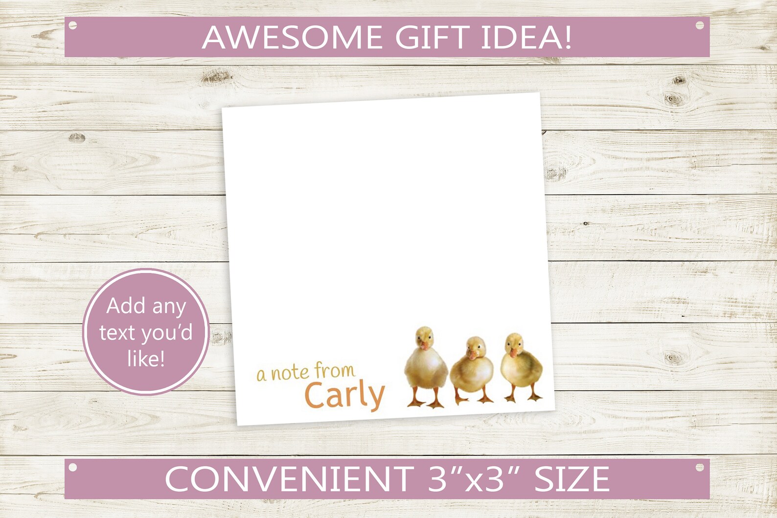Personalized Sticky Notes With Duck Design and Custom Name // 3"x3", 50 ...