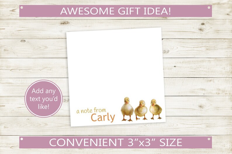 Personalized Sticky Notes With Duck Design and Custom Name // - Etsy