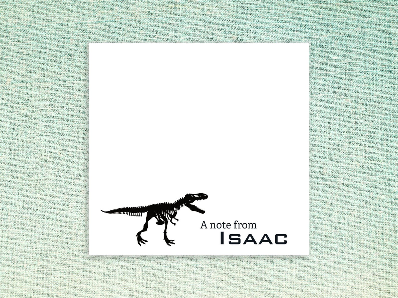 Sticky Note Pads With Dinosaur Design Custom Name // Personalized Gift ...