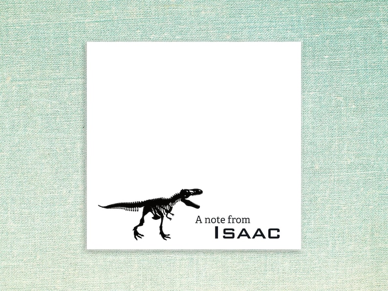 Sticky Note Pads With Dinosaur Design Custom Name // Personalized Gift ...