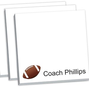 Custom Football Sticky Notes // 3x3 Personalize Gift Idea Coworker ...