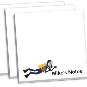 Custom Scuba Sticky Notes // Personalized Text // 50 Stickies per Pad ...