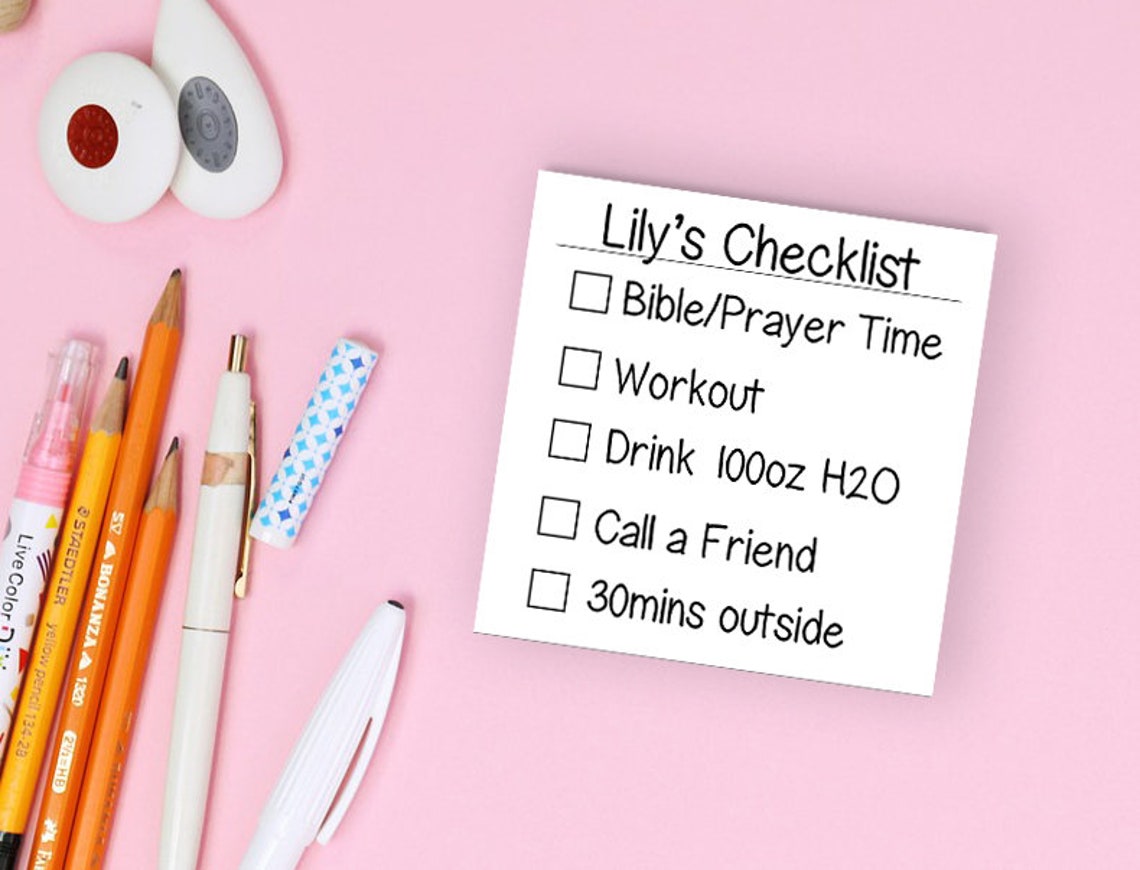 Custom Checklist Sticky Notes // Organization 3x3 Stick Notes - Etsy