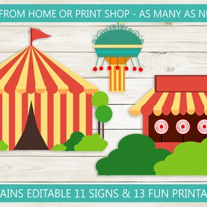 Editable Carnival Circus Signs Lot // Instant Download Pdfs // 11 Signs ...