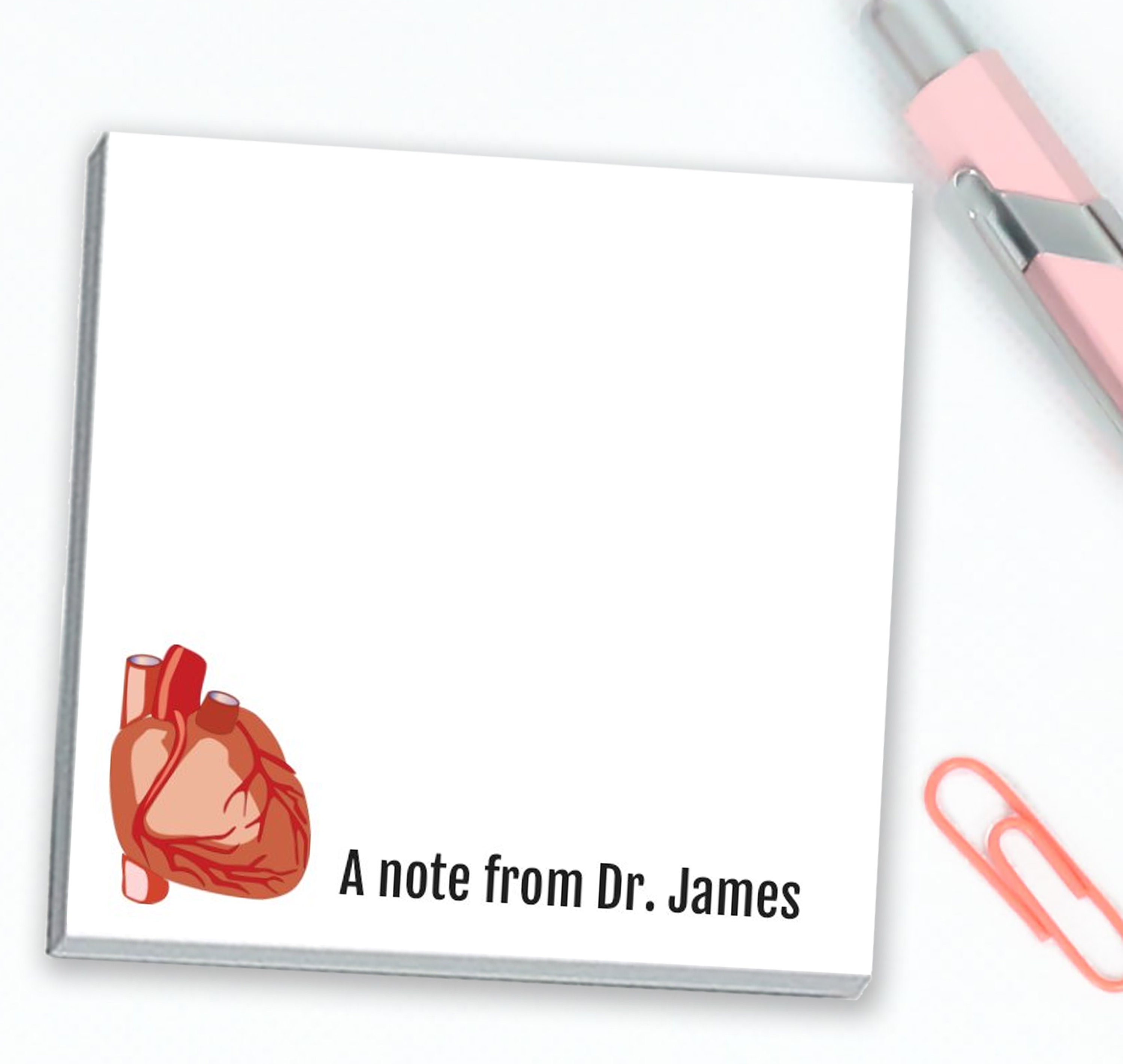 Custom Heart Sticky Notes // personalized text // 50 stickies | Etsy