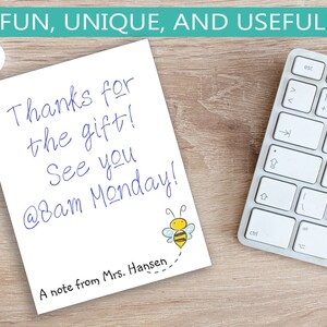 Custom Bee Notepads Name School Teacher // 50 Sheets per Stack 4"x5.5 ...