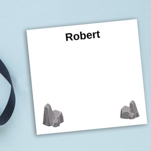 Personalized Sticky Notes With Rock Design and Custom Text // 3"x3 ...
