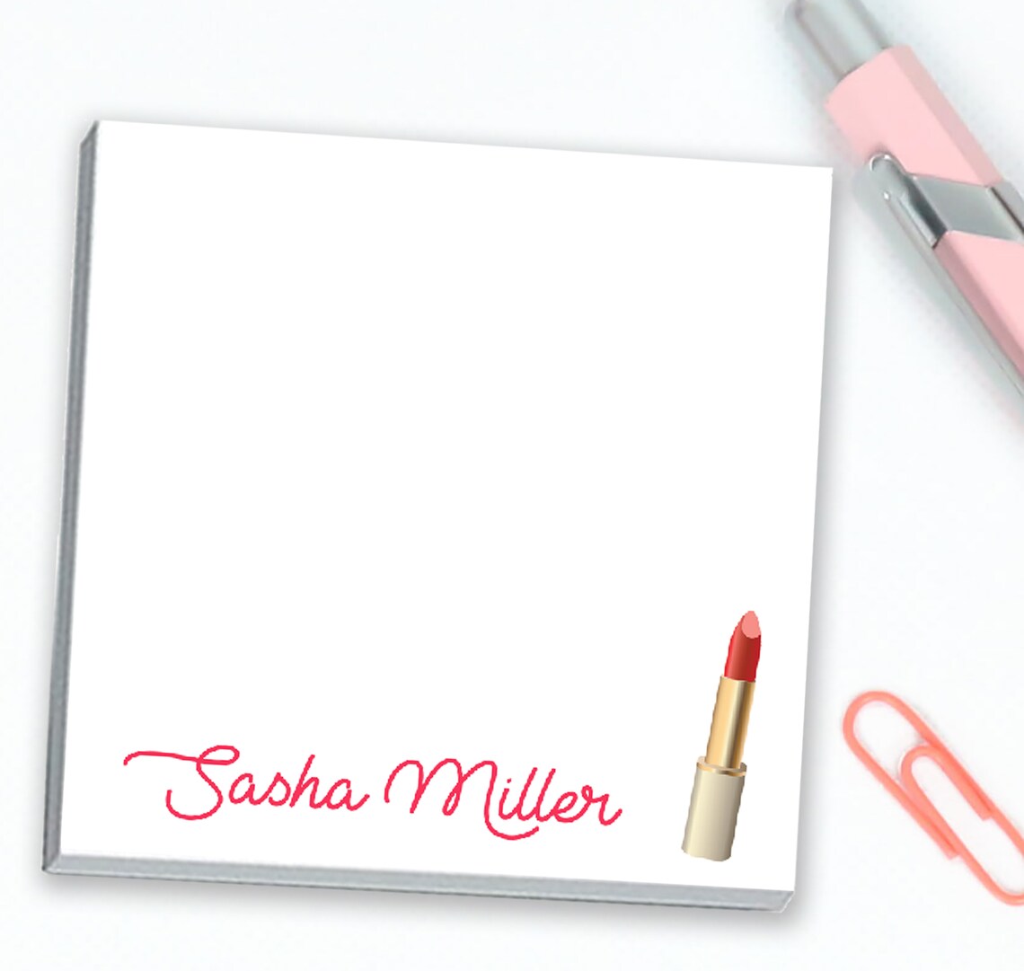 Custom Lipstick Sticky Notes // Personalized Text // 50 Stickies per ...