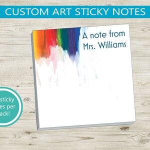 Custom Art Sticky Notes // Artist Gift Personalized Gift Idea Teacher ...