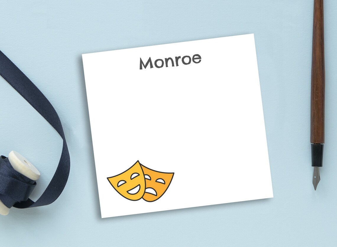 Personalized Sticky Notes With Drama Faces Design and Custom - Etsy