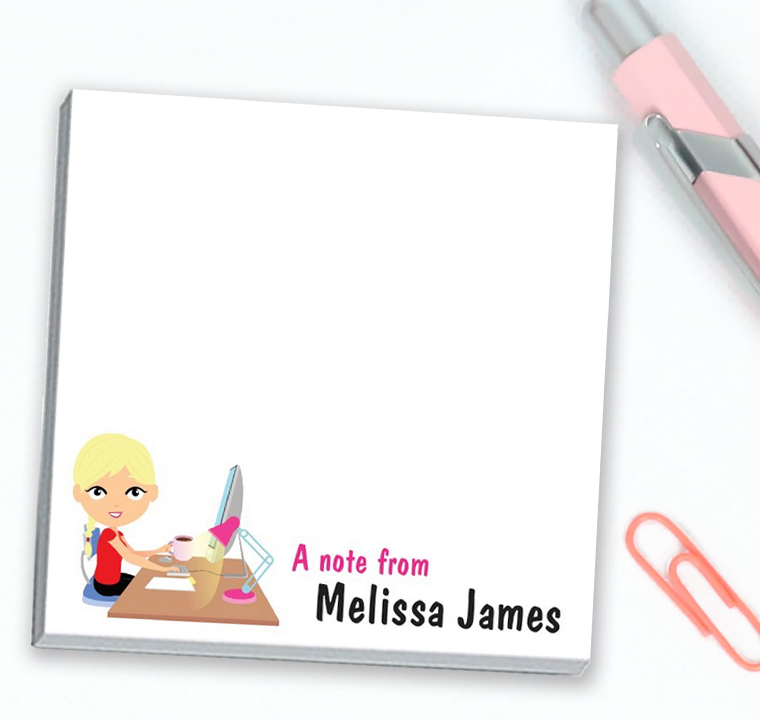 Custom Name Sticky Notes // Working Girl Secretary Gift Idea - Etsy