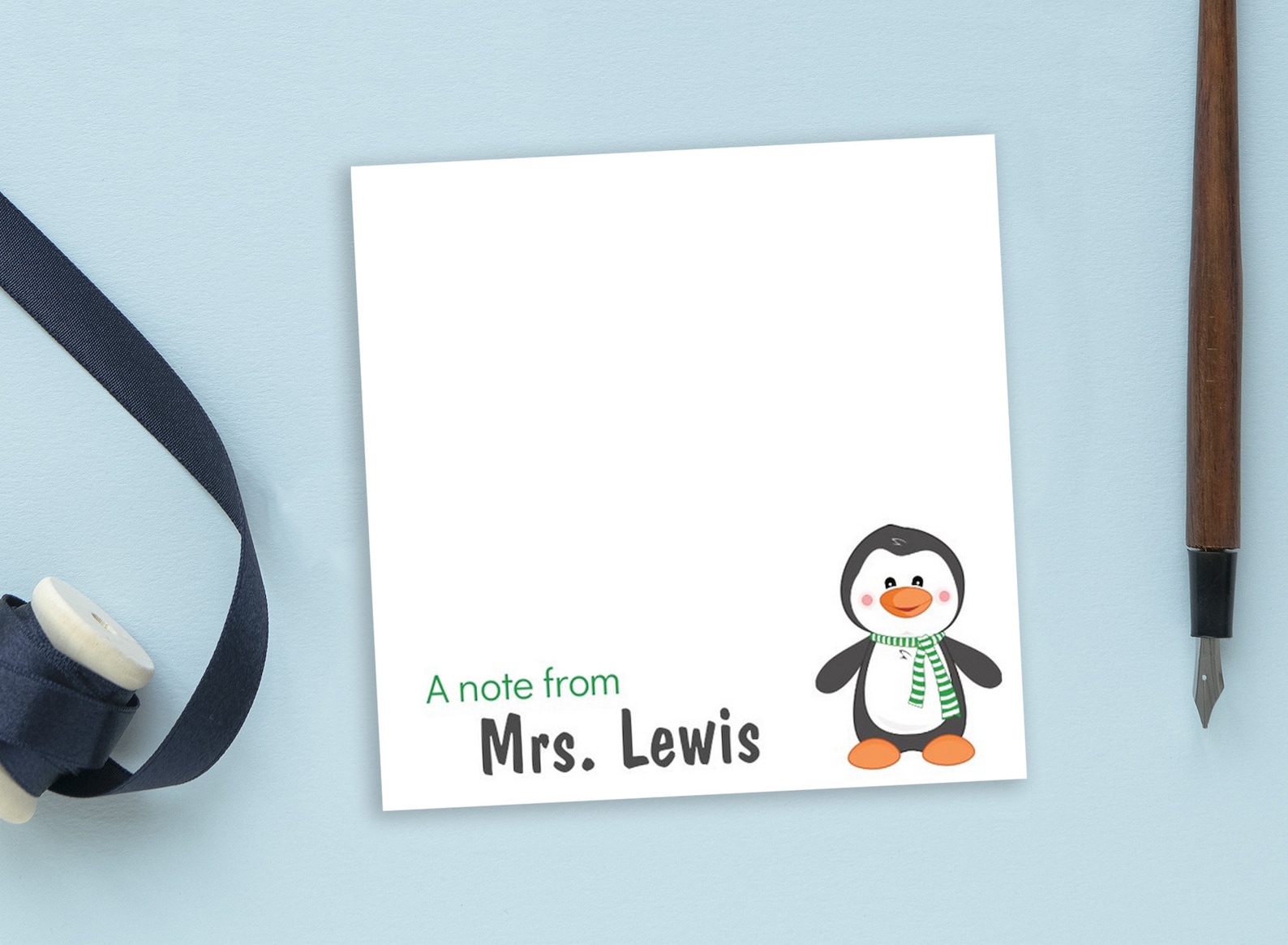 Personalized Sticky Notes With Penguin Design and Custom Name - Etsy
