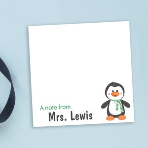 Personalized Sticky Notes With Penguin Design and Custom Name // 3"x3 ...