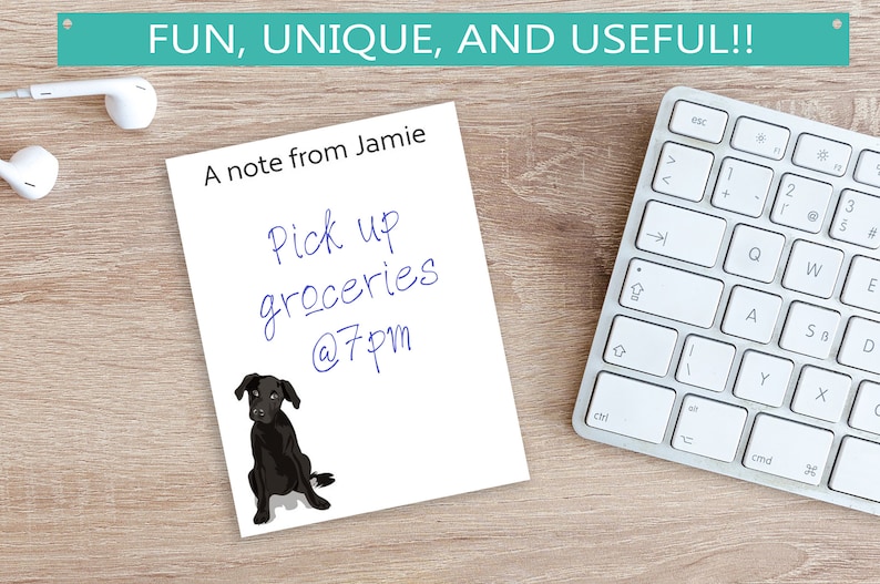 Personalized Notepad With Black Lab Dog Design and Custom Name // 50 ...