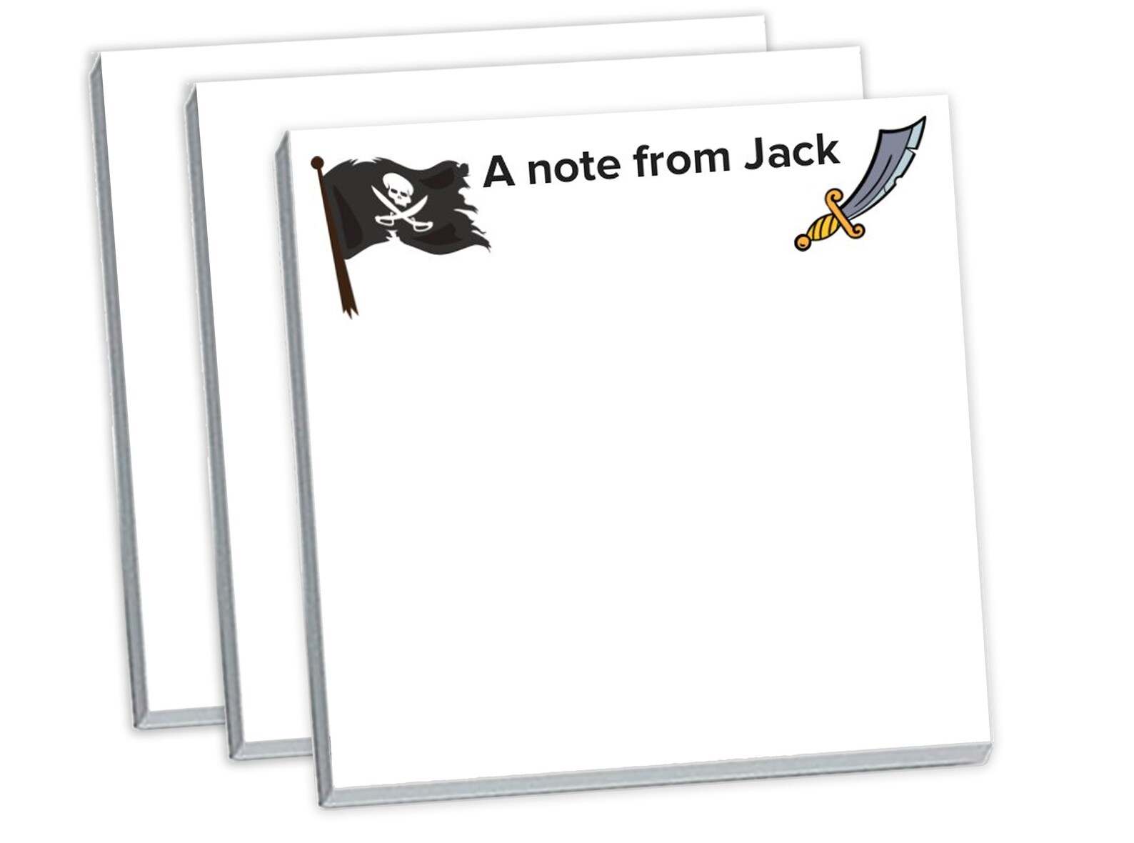 Custom Pirate Sticky Notes // Personalized With Any Text // 50 - Etsy