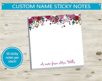 Sticky Note Pad Custom Cardinal Design // Custom Text - Etsy