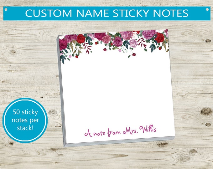 Custom Sticky Notes // Personalize Gift Idea for Coworker | Etsy