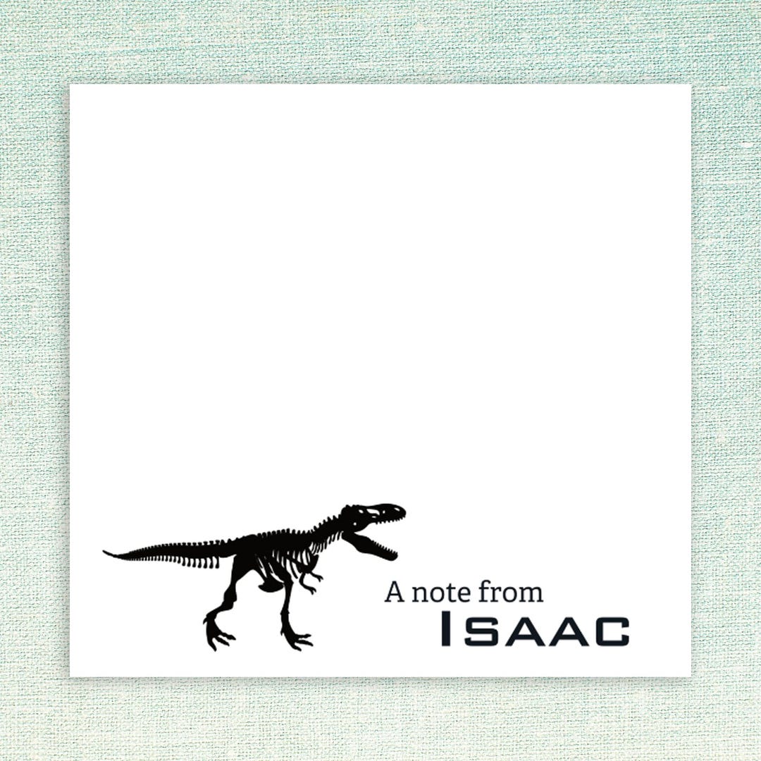 Sticky Note Pads With Dinosaur Design Custom Name // Personalized Gift ...
