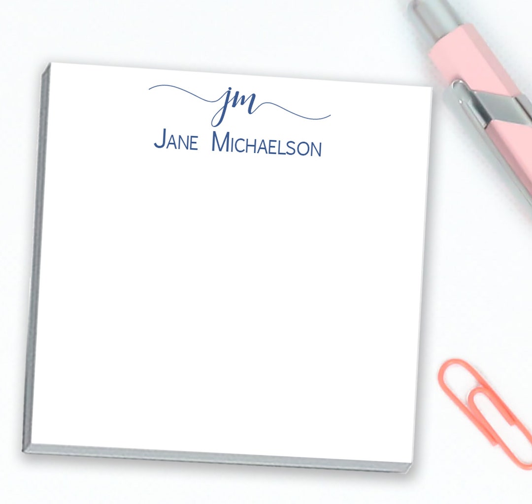 Personalized Sticky Notes With Initials and Custom Name // 3x3 and 50 ...