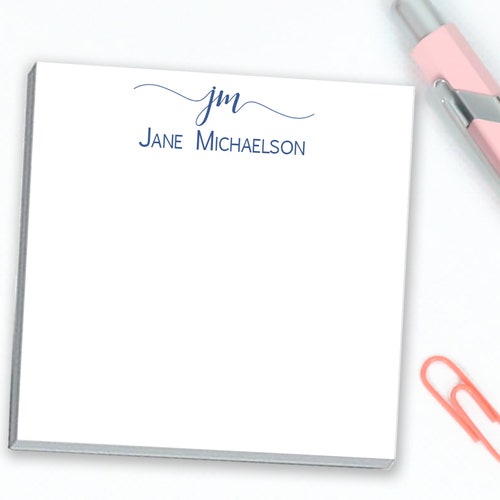 Personalized Sticky Notes With Initials and Custom Name // - Etsy