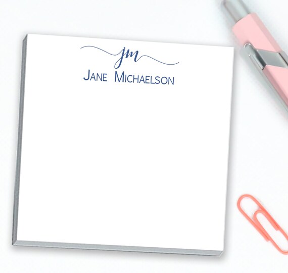 Personalized Sticky Notes With Initials and Custom Name // - Etsy