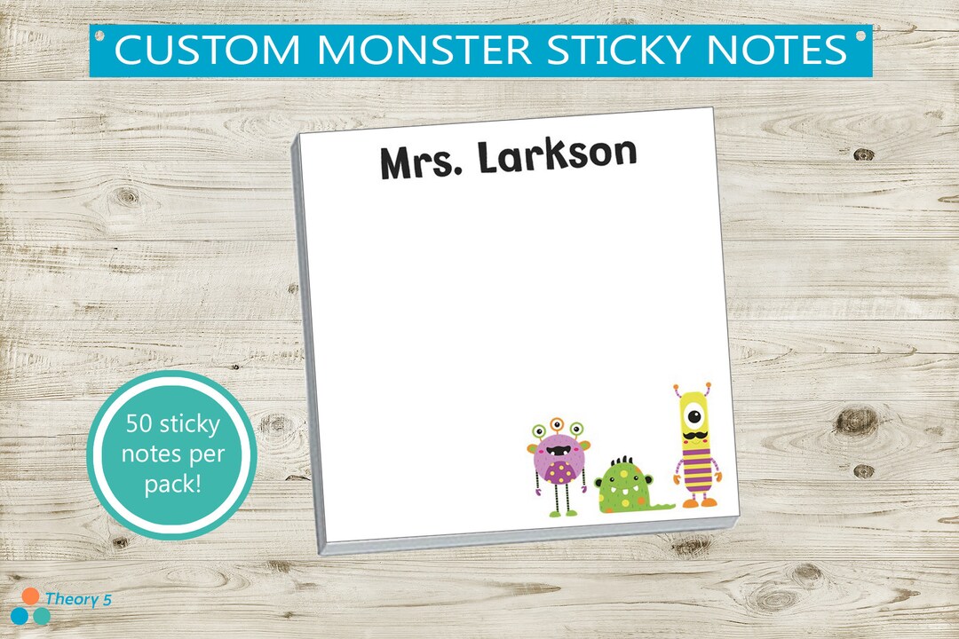 Custom Monster Sticky Notes // Personalized Gift Idea for - Etsy