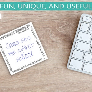 Personalized Sticky Notes With Math Pi Design // 3x3 Inch, 50 Notes per ...