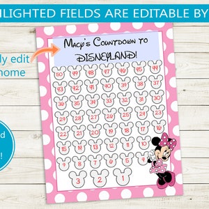 Vacation Countdown Editable PDF // Custom Name, 50 Day Countdown ...