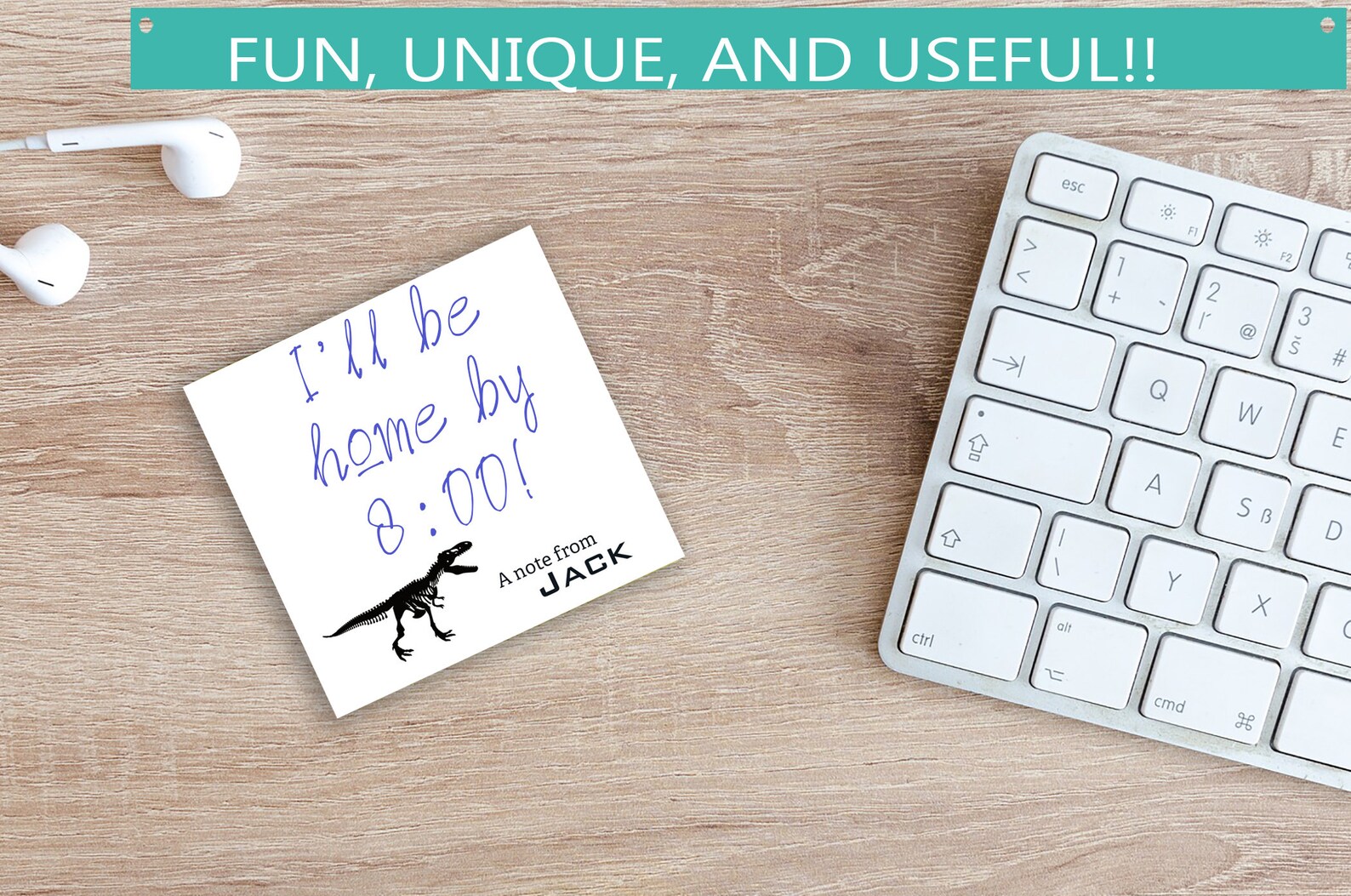 Sticky Note Pads With Dinosaur Design Custom Name // Personalized Gift ...